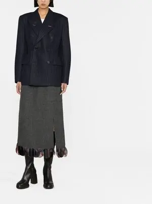 MAISON MARGIELA Pinstripe Double-breasted Wool Blazer