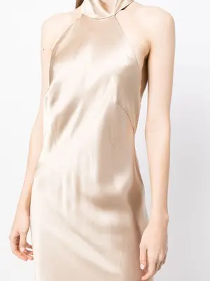 Michelle Mason Backless Halter-neck Gown - Gold