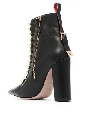 HARDOT Buckle-detail Leather Ankle Boots