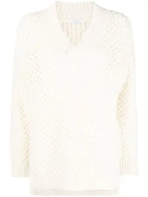 Malo Open-knit V-neck Jumper