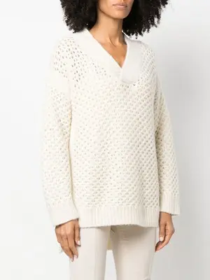 Malo Open-knit V-neck Jumper