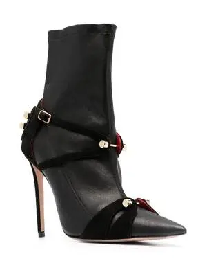 HARDOT Pointed Leather Ankle Boots