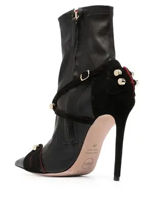HARDOT Pointed Leather Ankle Boots