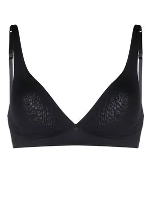 Hanro Semi-sheer Triangle Bra - Black