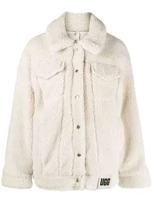 UGG Button-up Faux Shearling Jacket - Neutrals