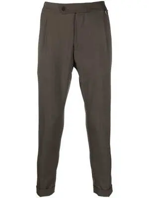 LOW BRAND Straight-leg Wool-blend Trousers - Brown
