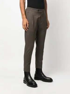 LOW BRAND Straight-leg Wool-blend Trousers - Brown