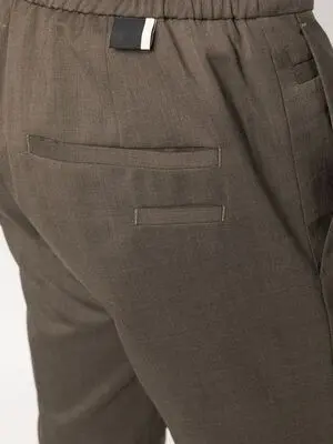 LOW BRAND Straight-leg Wool-blend Trousers - Brown