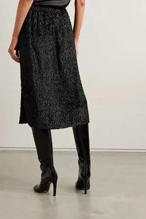 Dries Van Noten Devoré-chiffon Midi Skirt