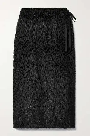 Dries Van Noten Devoré-chiffon Midi Skirt