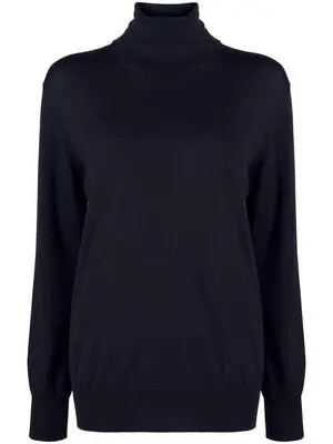 JIL SANDER Roll-neck Wool Jumper - Blue