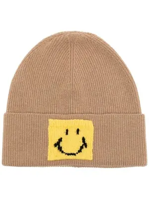 Joshua Sanders Smiley Face-detail Beanie - Brown