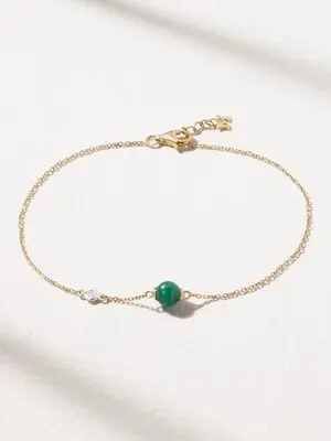 Mateo Dot 14-karat Malachite And Diamond Bracelet - Green