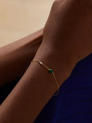 Mateo Dot 14-karat Malachite And Diamond Bracelet - Green