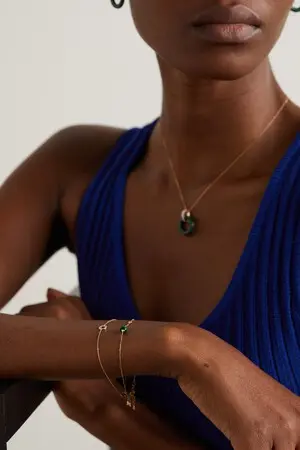 Mateo Dot 14-karat Malachite And Diamond Bracelet - Green