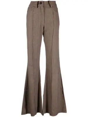 BARBARA BOLOGNA Checked Flared Trousers