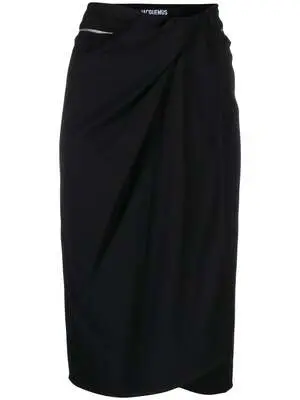 Jacquemus Bodri Gathered Midi Skirt