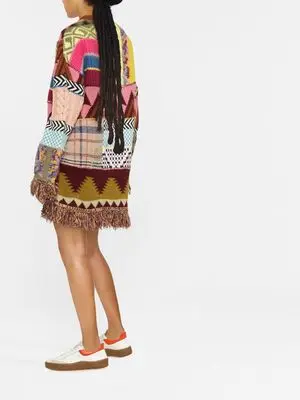 Etro Fringe-detail Knitted Dress - Green