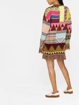 Etro Fringe-detail Knitted Dress - Green