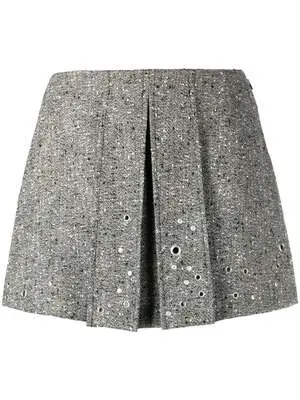 DURAZZI MILANO Rivet-detail Pleated Mini Skirt - Grey