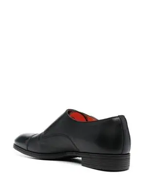 Santoni Double-buckle Leather Monk Shoes - Black