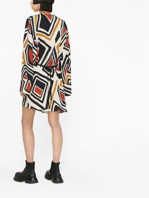 Dsquared2 Geometric Print Wrap Dress - White