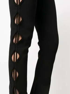ANDREĀDAMO Cut-out Flared Trousers - Black