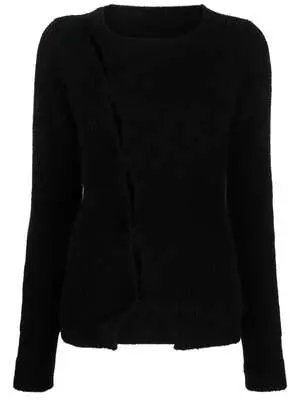 Jacquemus La Maille Pau Asymmetric Cardigan - Black