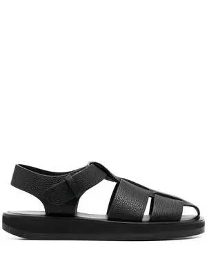 THE ROW Fisherman Leather Sandals - Black