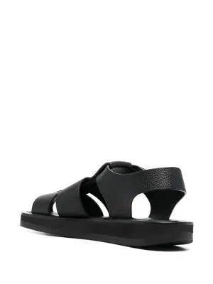 THE ROW Fisherman Leather Sandals - Black