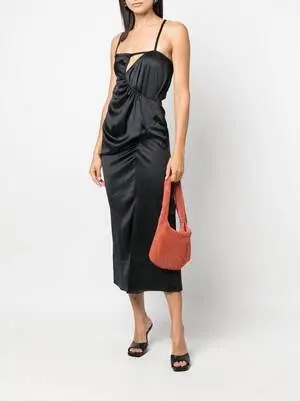 Kara Crystal Embellished Shoulder Bag - Orange