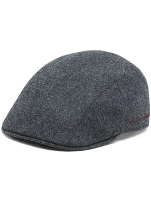 Brunello Cucinelli Virgin Wool Flat Cap - Grey