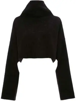 JW Anderson Cut-out Oversized Cropped Jumper - Black