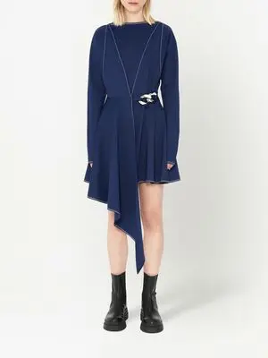 JW Anderson Chain-link Embellished Asymmetric Dress - Blue