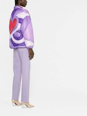 Khrisjoy Heart-motif Padded Jacket - Purple