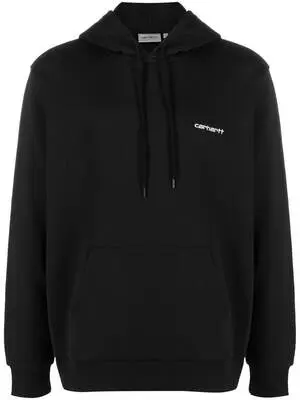 Carhartt Work In Progress Script Embroidered Pullover Hoodie - Black