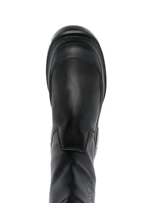 Karl Lagerfeld Logo-print Chunky Leather Boots