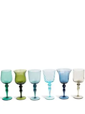 BITOSSI HOME Assorted Wine Goblets - Blue