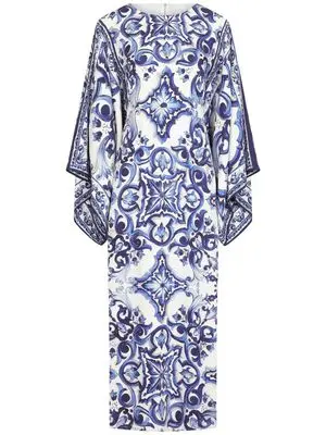Dolce & Gabbana Majolica-print Maxi Dress - Blue