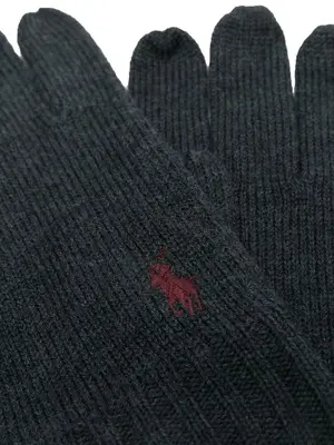 Polo Ralph Lauren Logo-embroidered Wool Gloves - Grey