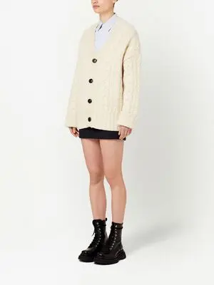 Ami V-neck Cable Knit Cardigan