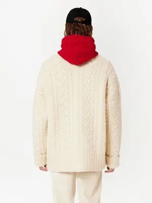 Ami V-neck Cable Knit Cardigan