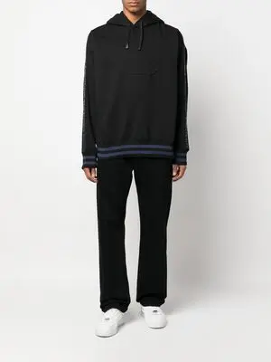 Versace Logo-print Striped-trim Hoodie