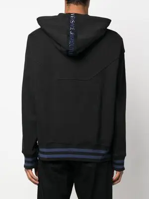 Versace Logo-print Striped-trim Hoodie