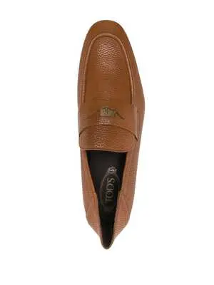 TOD'S Logo-plaque Leather Penny Loafers
