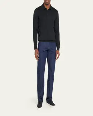 Kiton Cashmere Polo Sweater
