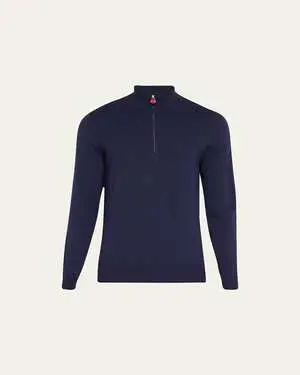 Kiton Wool Half-zip Pullover - Navy