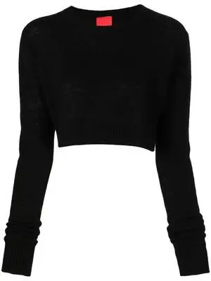 Cashmere In Love Como Cropped Jumper - Black