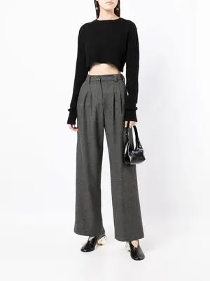 Cashmere In Love Como Cropped Jumper - Black