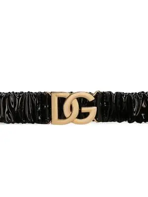 Dolce & Gabbana Dg-logo Patent Leather Belt